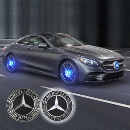 75mm LED Mercedes Floating Center Caps | Puddle Lights