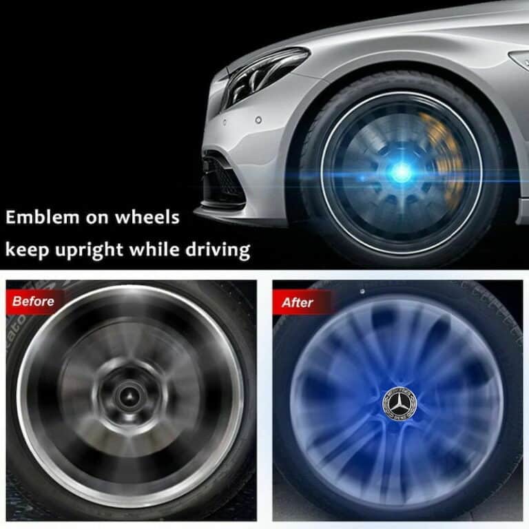 75mm LED Mercedes Floating Center Caps | Puddle Lights